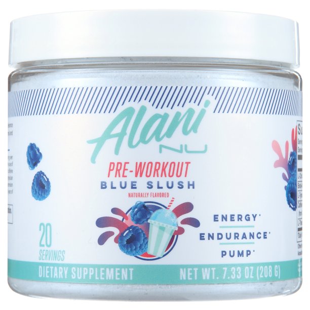 Alani Nu Pre-Workout Powder, Blue Slush, 7.3oz, 20 Servings - Walmart ...