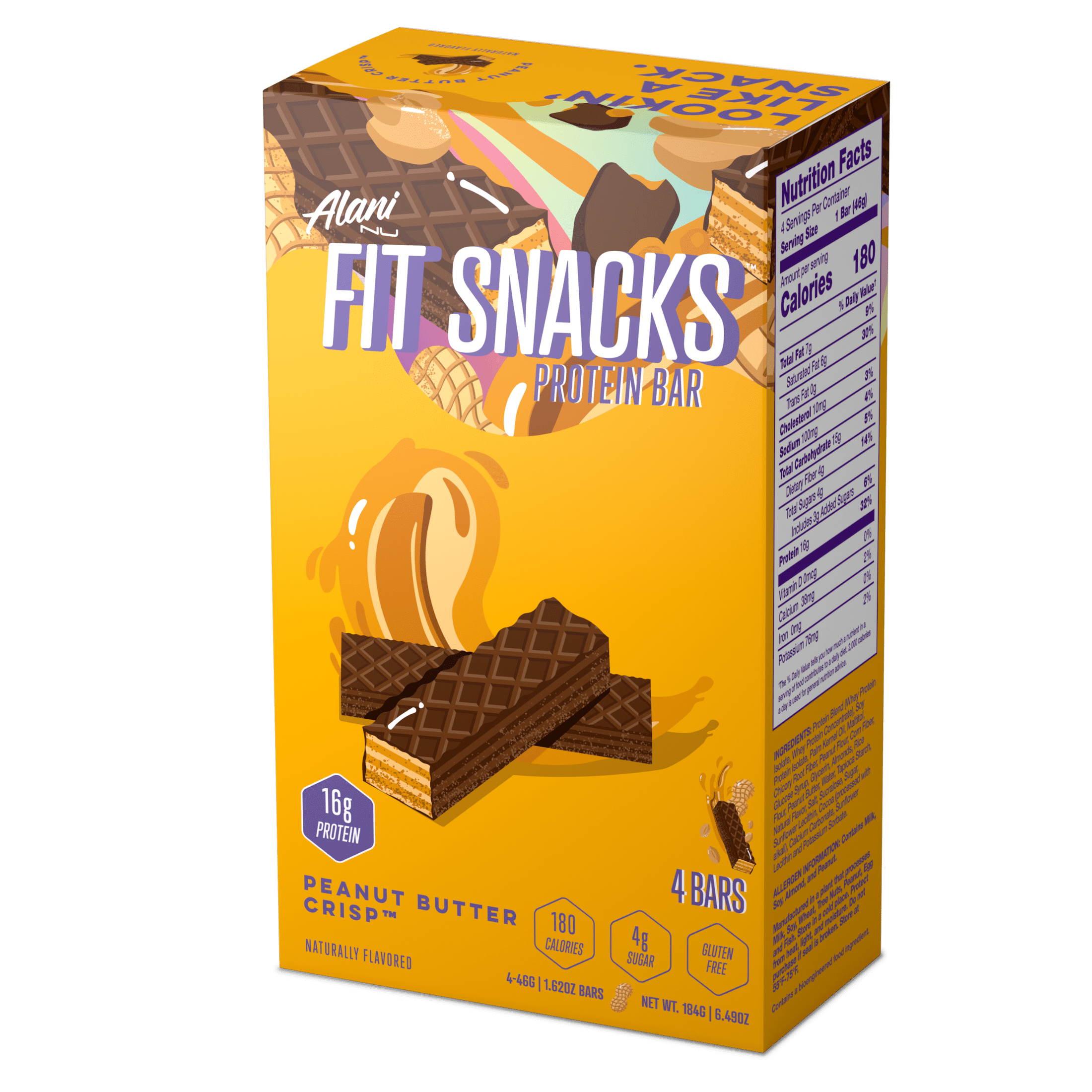 Alani Nu Protein Bar, Peanut Butter Crisp, 1.62oz, 4 Pack - Walmart.com