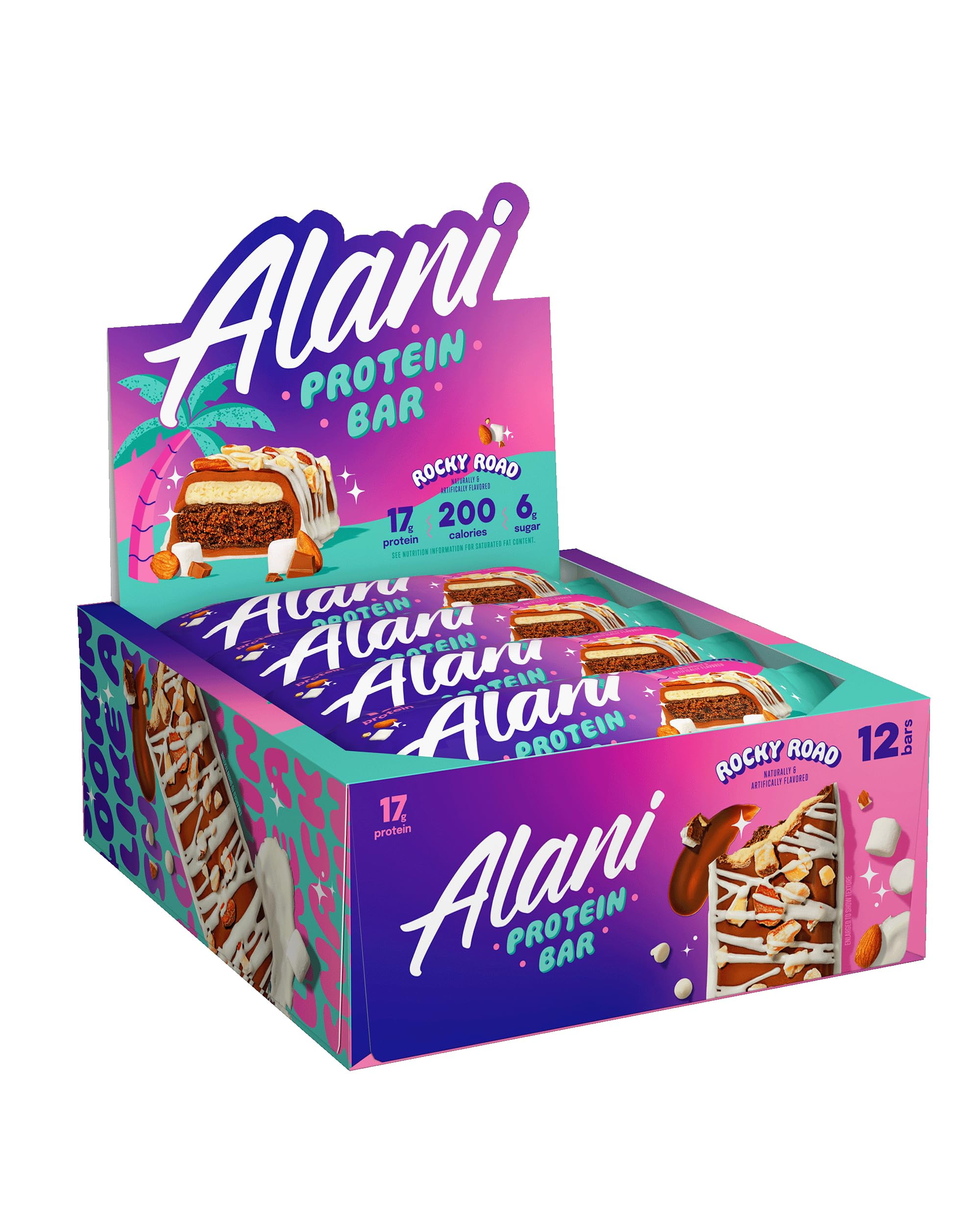 Alani Nu Protein Bars TI12 ROCKY ROAD | High Protein Gluten-Free Bars ...