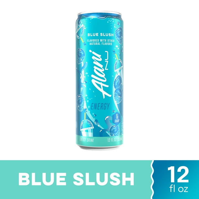 Alani Nu Zero Sugar Energy Drink - Blue Slush, 200mg Caffeine, 12oz ...