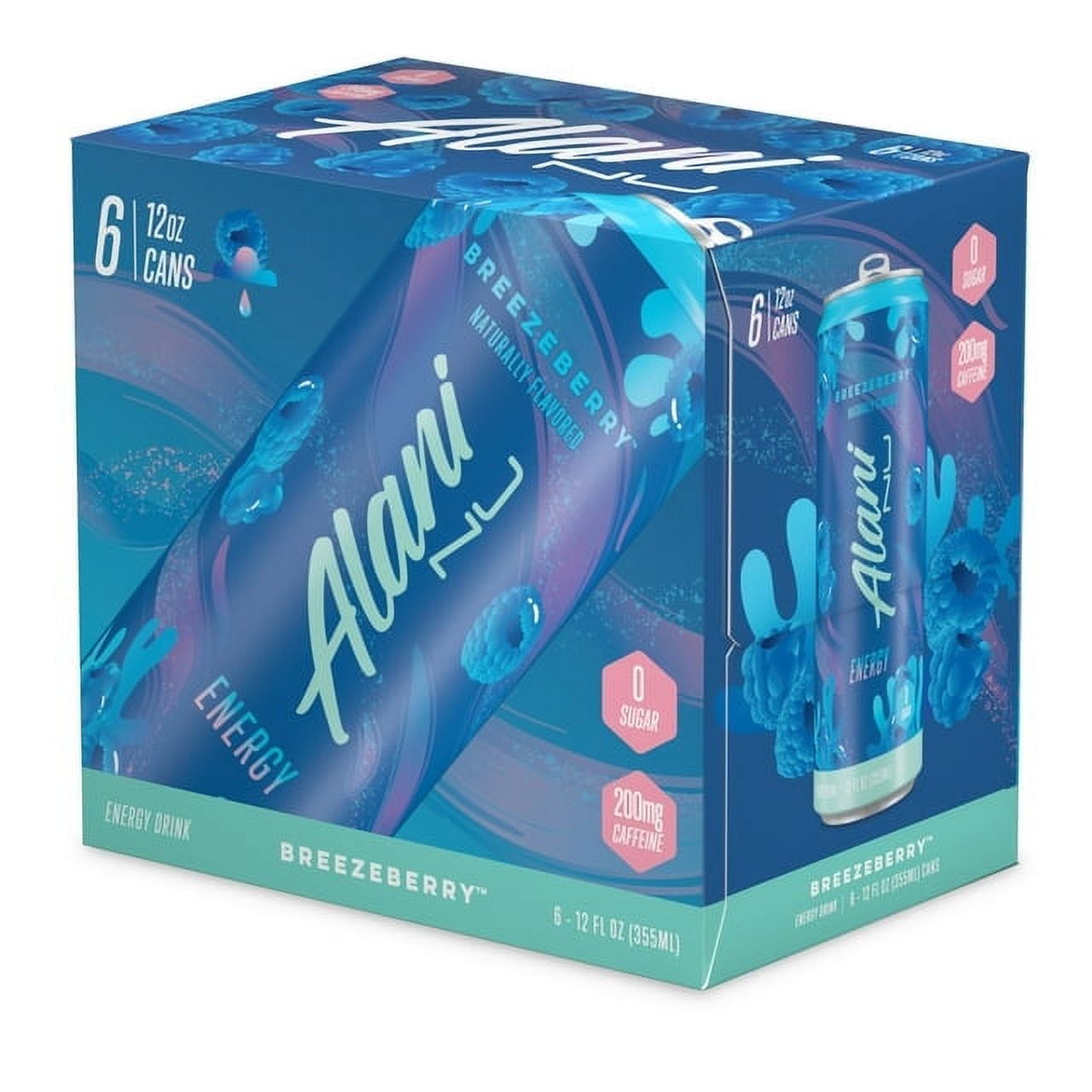 Alani Nu Sugar-Free Energy Drink, Breezeberry, 12 oz Cans (Pack of 6 ...