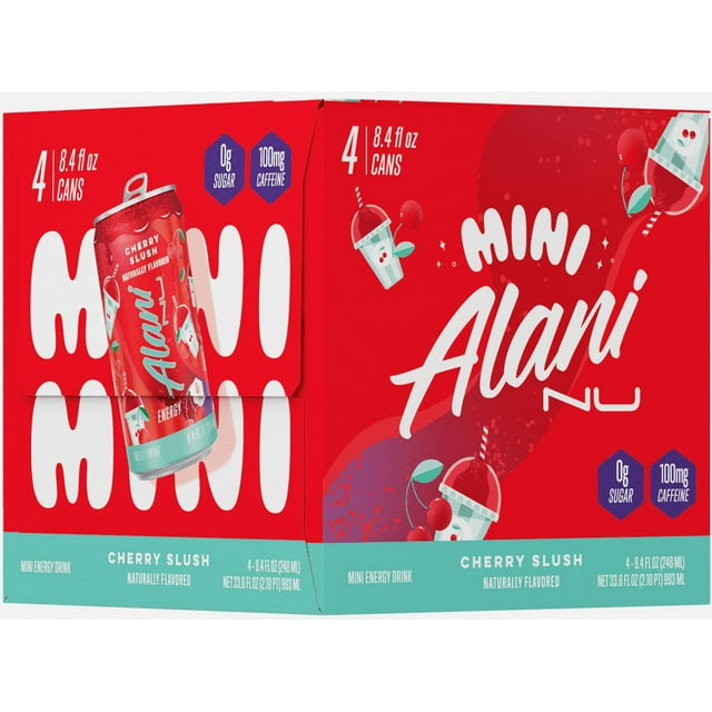 Alani Nu Sugar Free Energy Drink, Cherry Slush, 8.4oz Cans (4 Pack ...