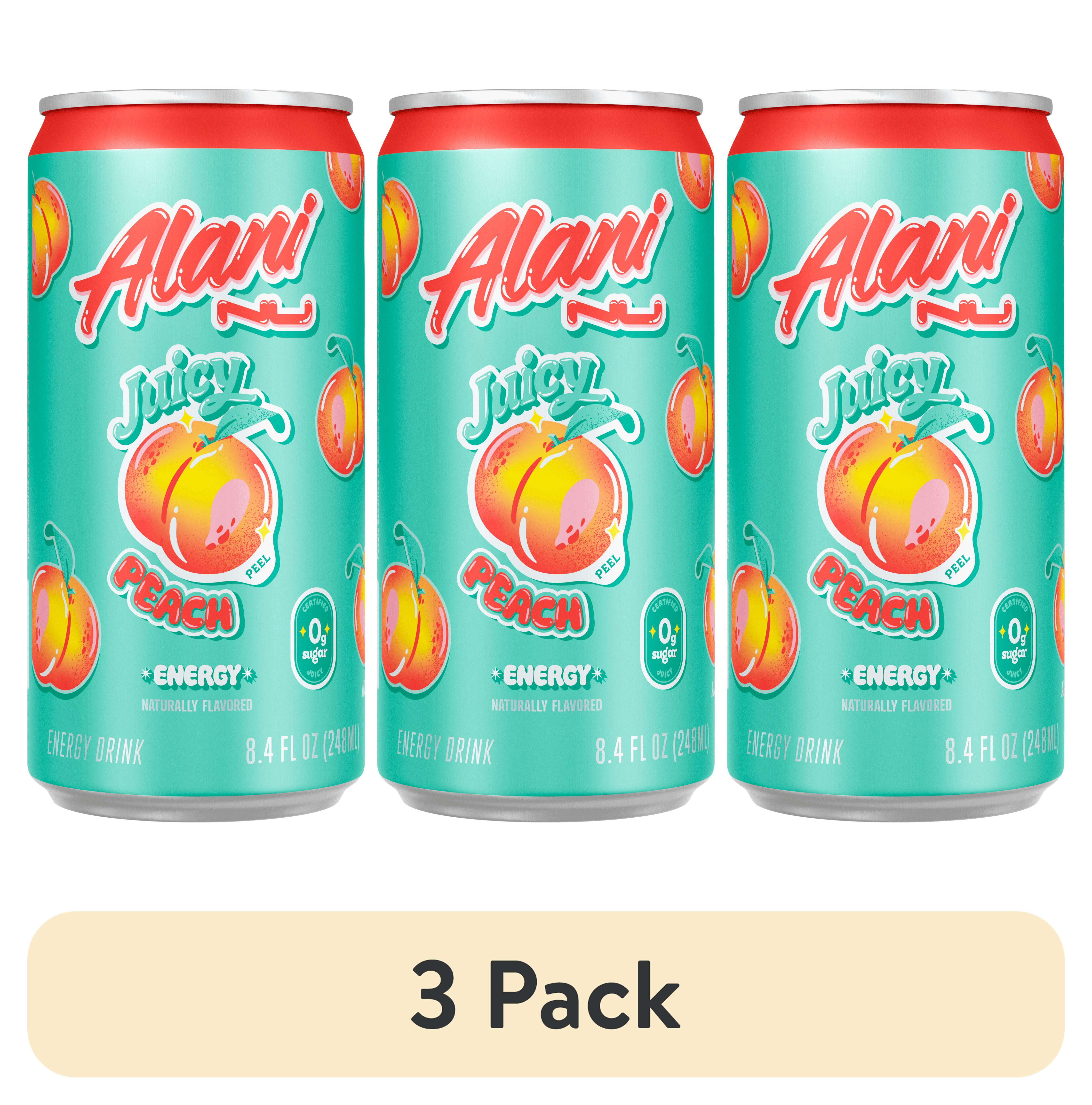 (3 pack) Alani Nu Sugar-Free Energy Drink, Mini 8.4oz Juicy Peach ...