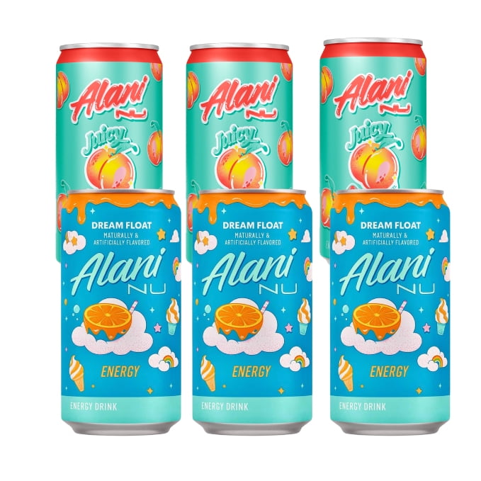 Alani Nu Sugar Free Energy Drink Mini, Dream Float, Juicy Peach, Can, 100mg Caffeine, 8.4 fl oz ...