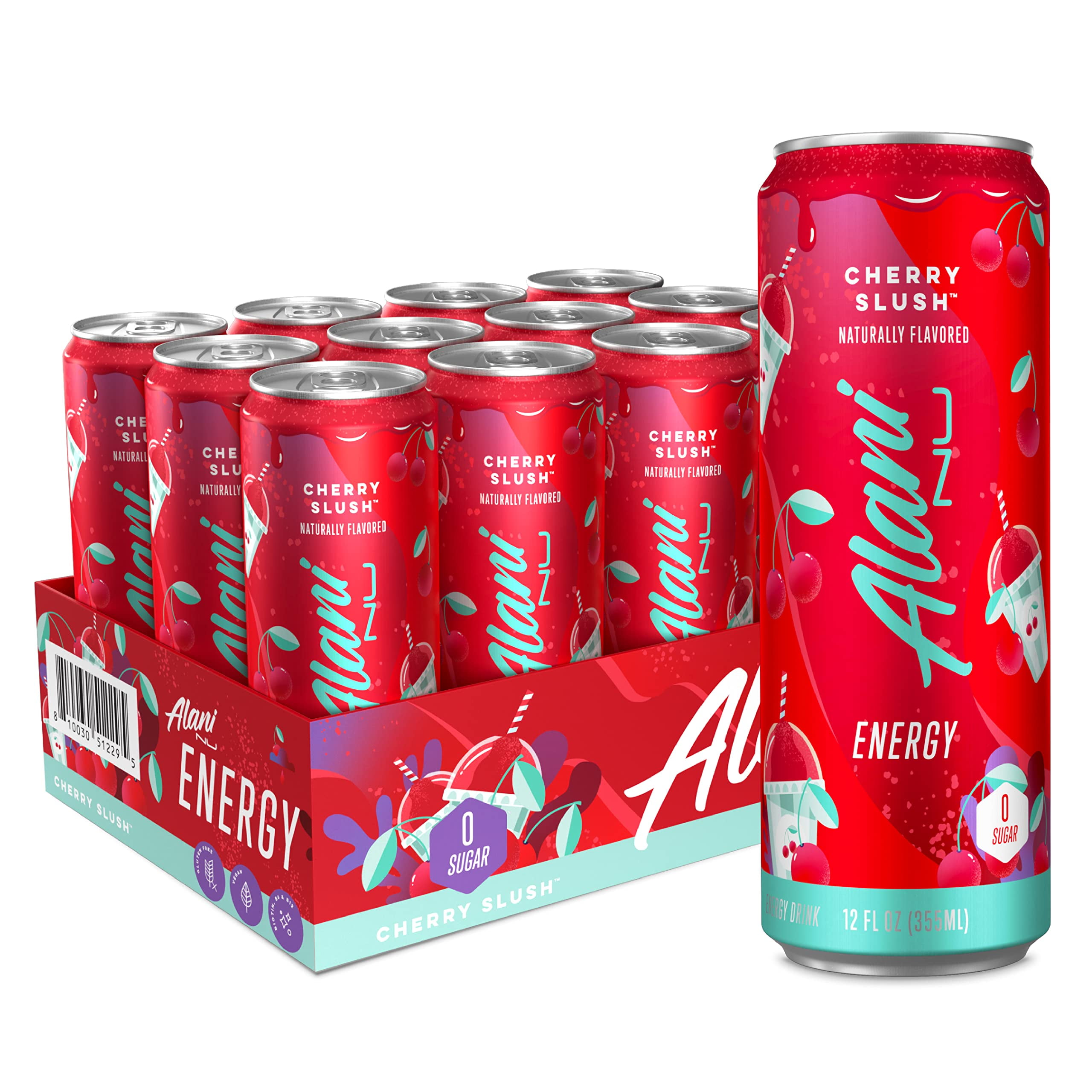 Alani Nu Sugar-Free Energy Drink, Pre-Workout Performance, Cherry Slush ...