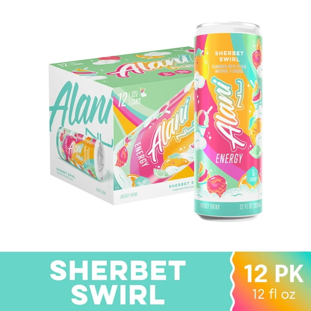 Alani Nu Sugar Free Energy Drink, Sherbet Swirl, 12 fl oz, 12 Pack ...