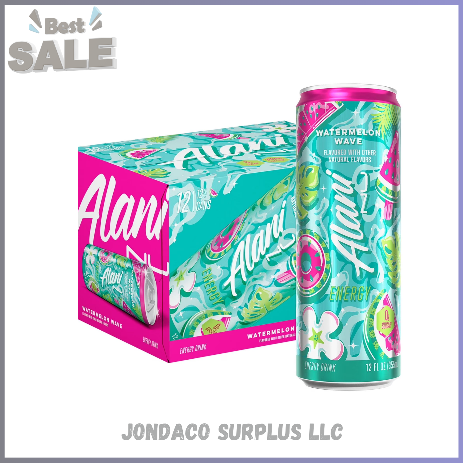Alani Nu Sugar Free Energy Drink, Watermelon Wave, 12 fl oz, 12 Pack ...