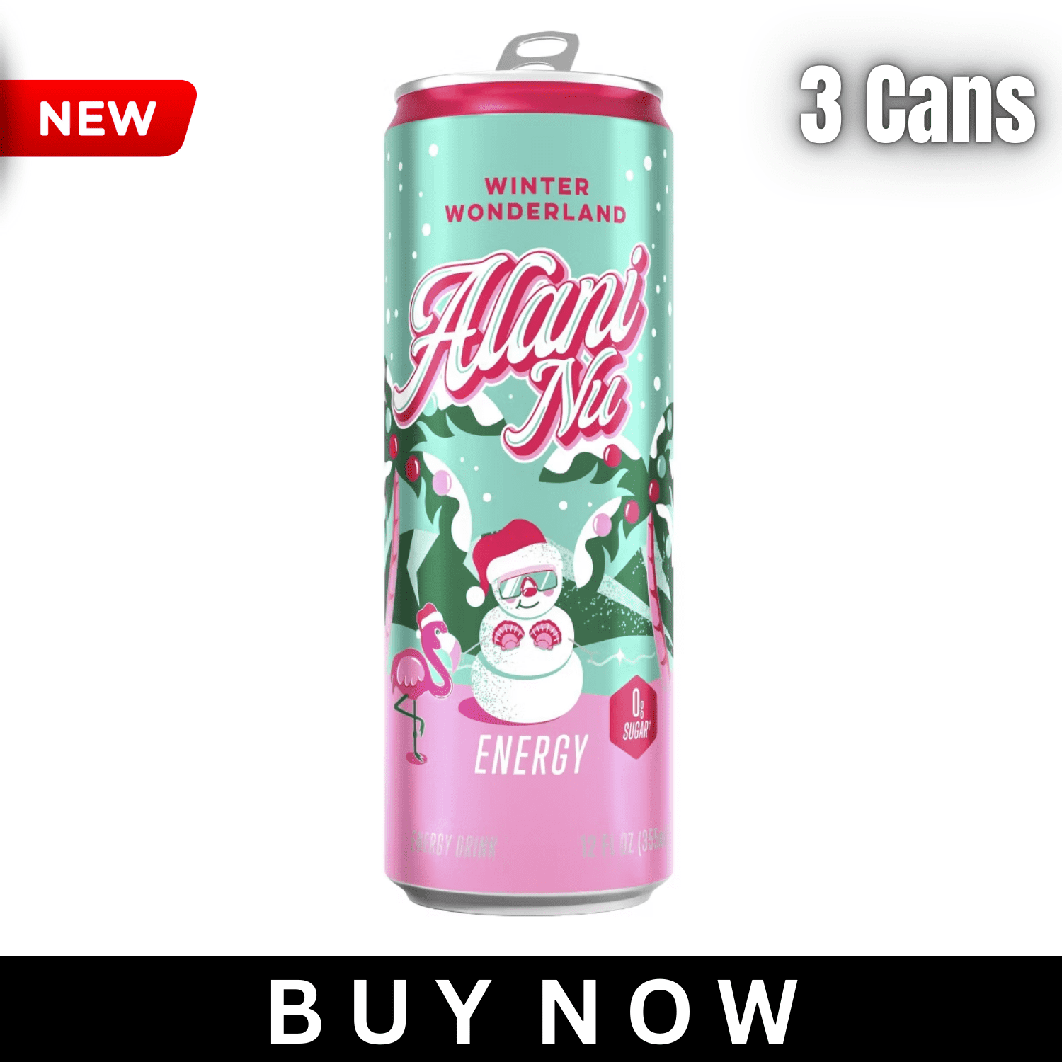 Alani Nu Winter Wonderland Energy Drink – 12 fl oz Can, 3-Pack ...
