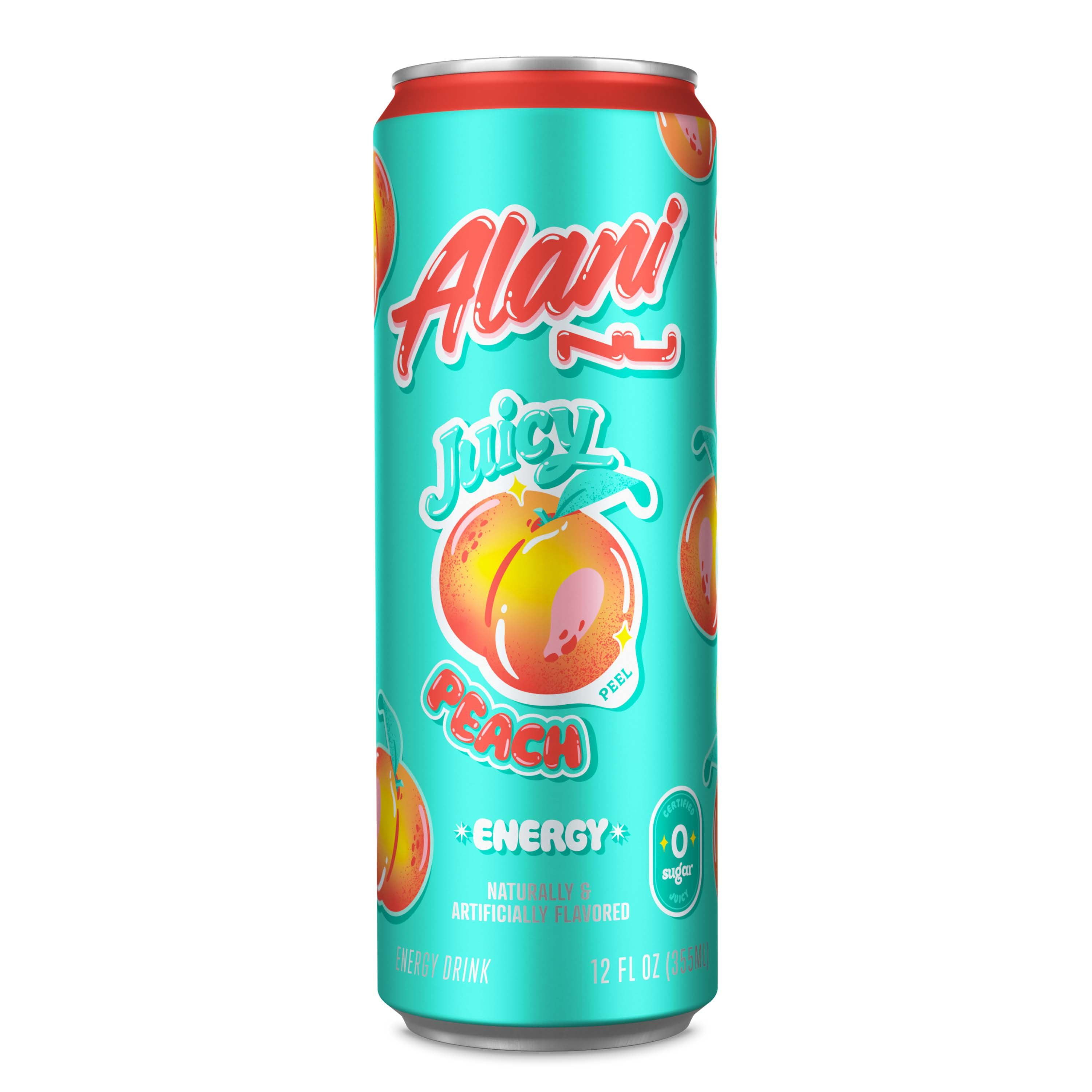 Alani Nu Zero Sugar Energy Drink - Juicy Peach - 12 oz Packaging may ...