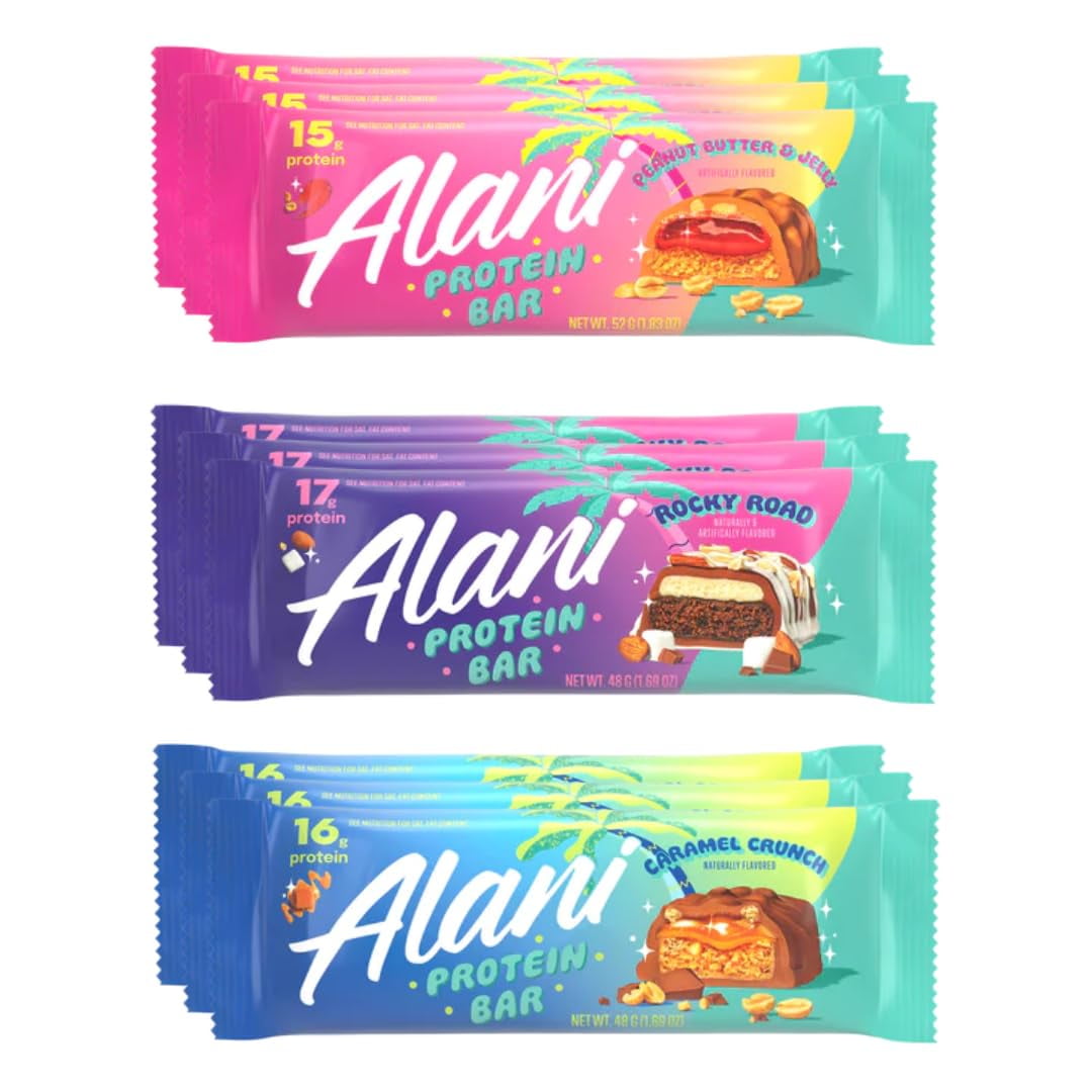 Alani Protein Bars Variety Pack - High Protein Gluten-Free Bars - 9 ...