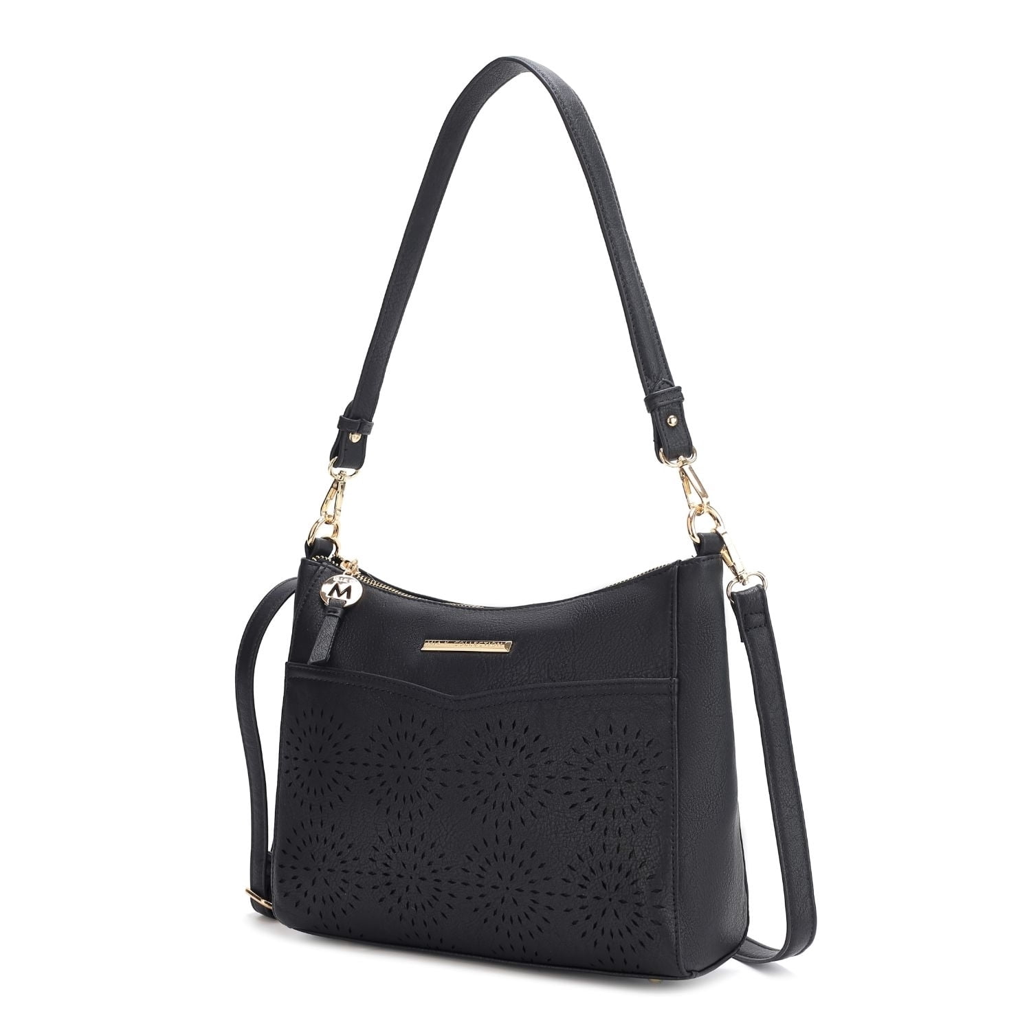 Alanis Laser Cut Vegan Leather Women's Shoulder Bag by Mia K - Walmart.com