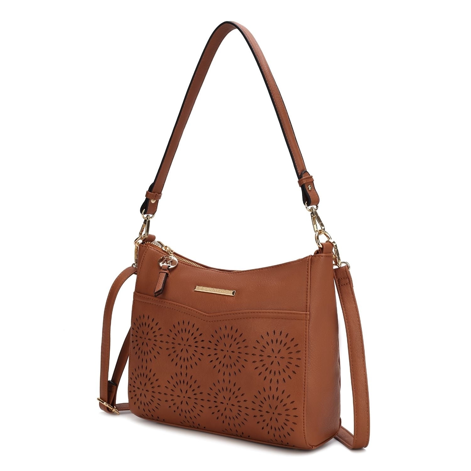 Alanis Laser Cut Vegan Leather Womens Shoulder Bag by Mia K - Walmart.com