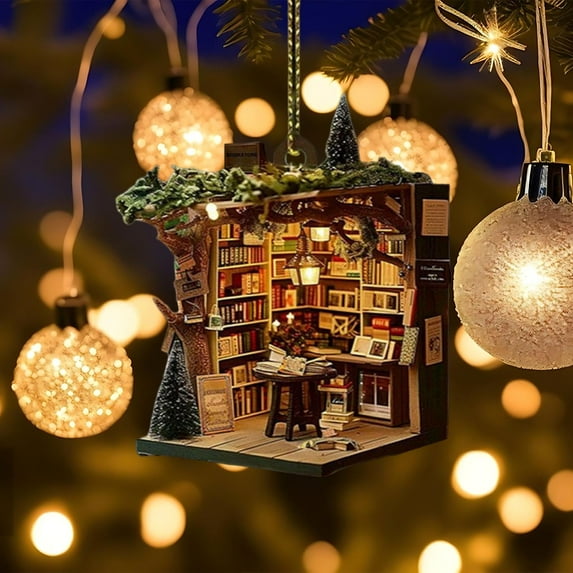 Alaparte 2025 Christmas Acrylic Bookshelf Pendant Christmas Tree ...