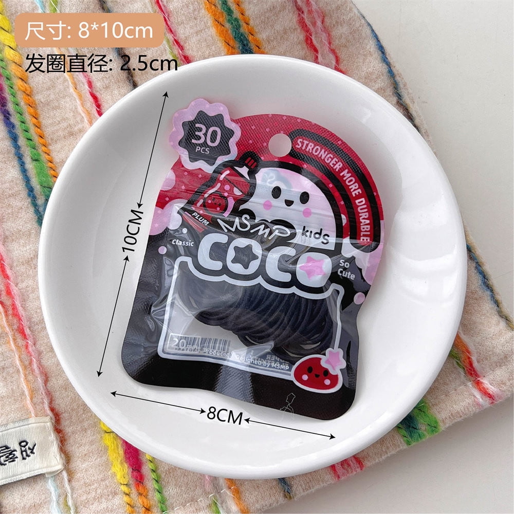 Alaparte Kids High Stretch Candy Color Scrunchies Pack of 30 - Black ...