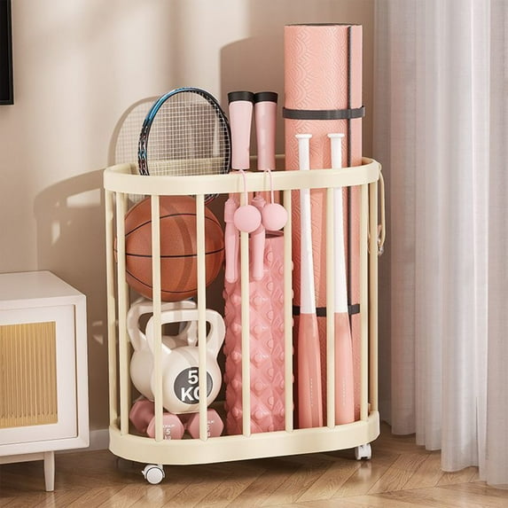 Alaparte Yoga Mat Storage Rack with Laundry Basket - Large Capacity 2 ...
