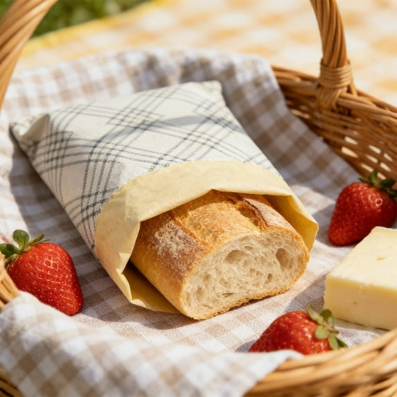 Alaparte Zipper Beeswax Bread Bag Reusable Food Storage Bag Double ...