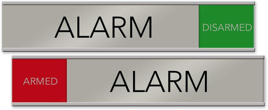 Alarm Armed/Disarmed Slider Nameplate and Sign (Red/Green, 10 x 2 ...
