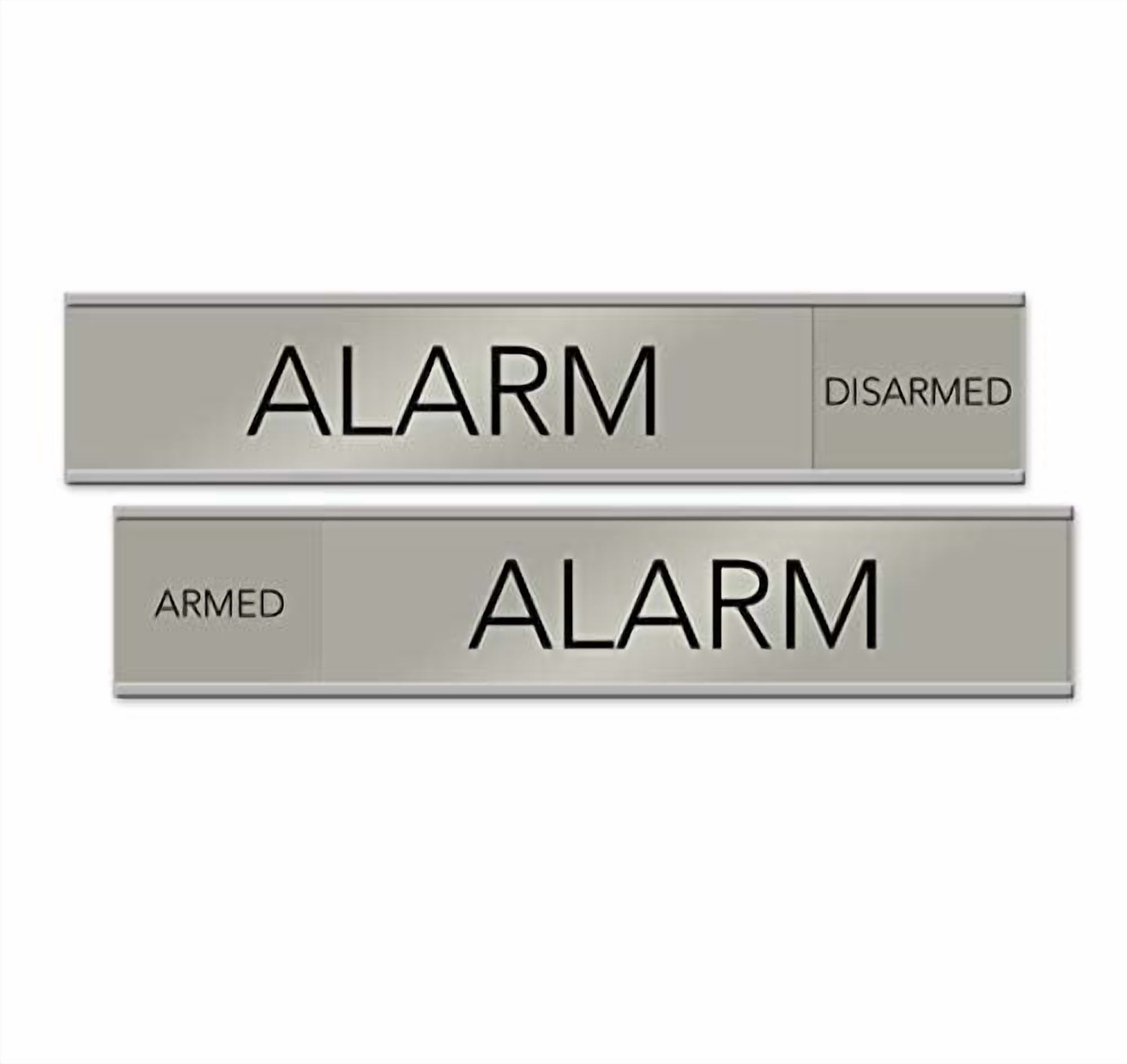 Alarm Armed/Disarmed Slider Nameplate and Sign (Silver, 10 x 2 ...
