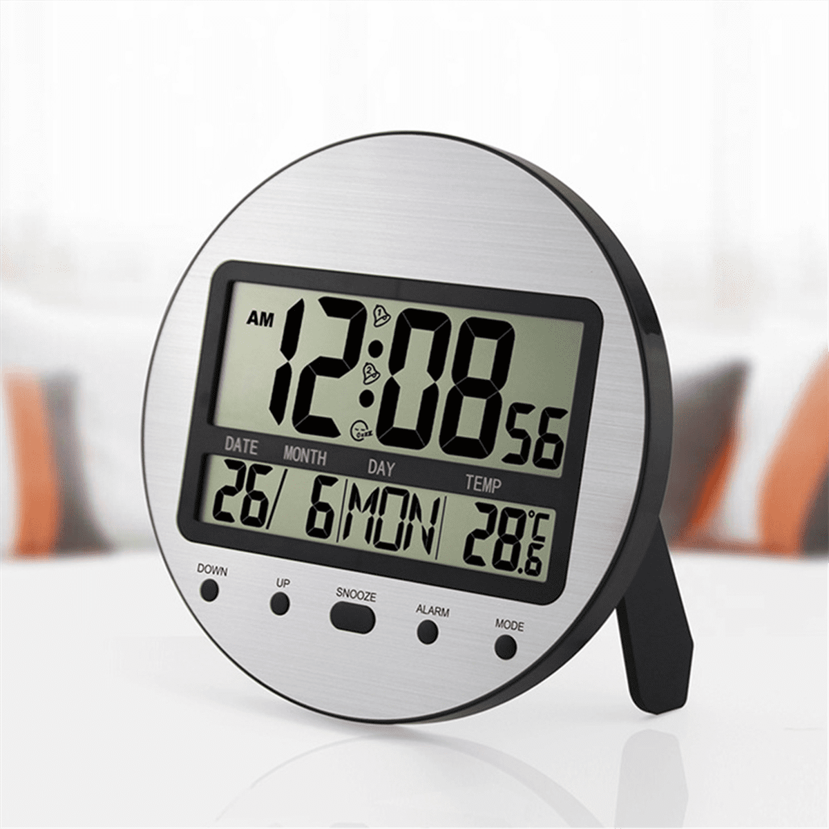 Alarm Clock 12/24 Hour Battery Operated Self-Setting Wall / Desk Mount ...