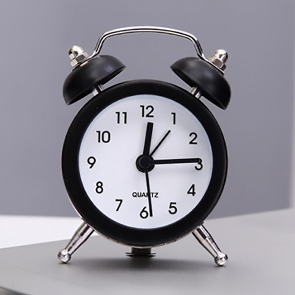 Alarm Clock, 3 inch Round Twin Bell Small Alarm Clock , Battery Powered ...