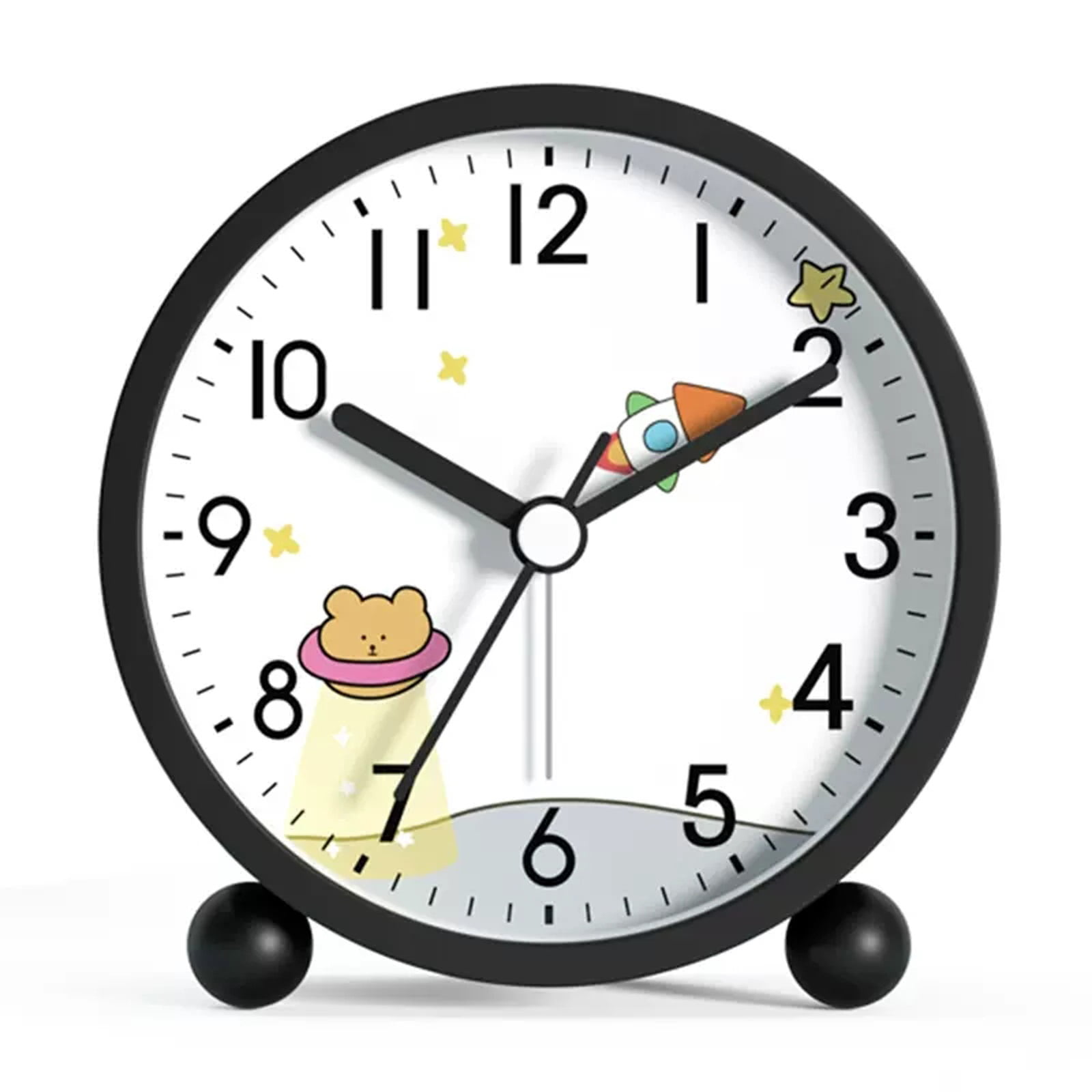 Alarm Clock 4.3" Bedside Analog Alarm Clock for Bedroom Battery ...