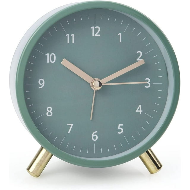 Alarm Clock 4.5" Bedside Analog Alarm Clock for Bedroom Battery ...