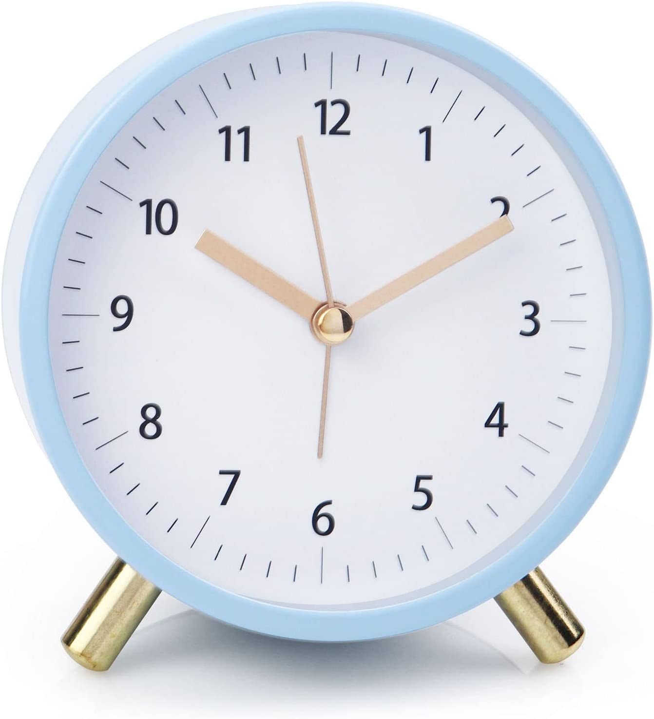 Alarm Clock 4.5" Bedside Analog Alarm Clock for Bedroom Battery ...