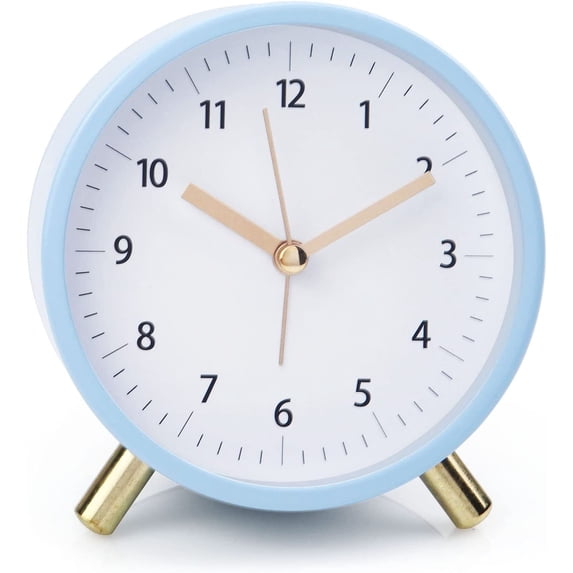Alarm Clock 4.5" Bedside Analog Alarm Clock for Bedroom Battery ...