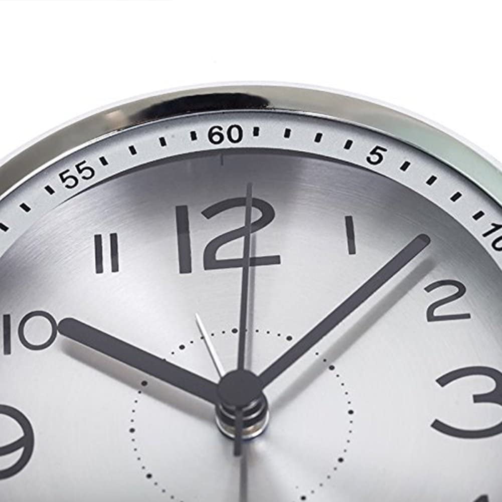 Alarm Clock, 4 Inch Round Table Clock, Classic Quartz Clock, Desktop ...