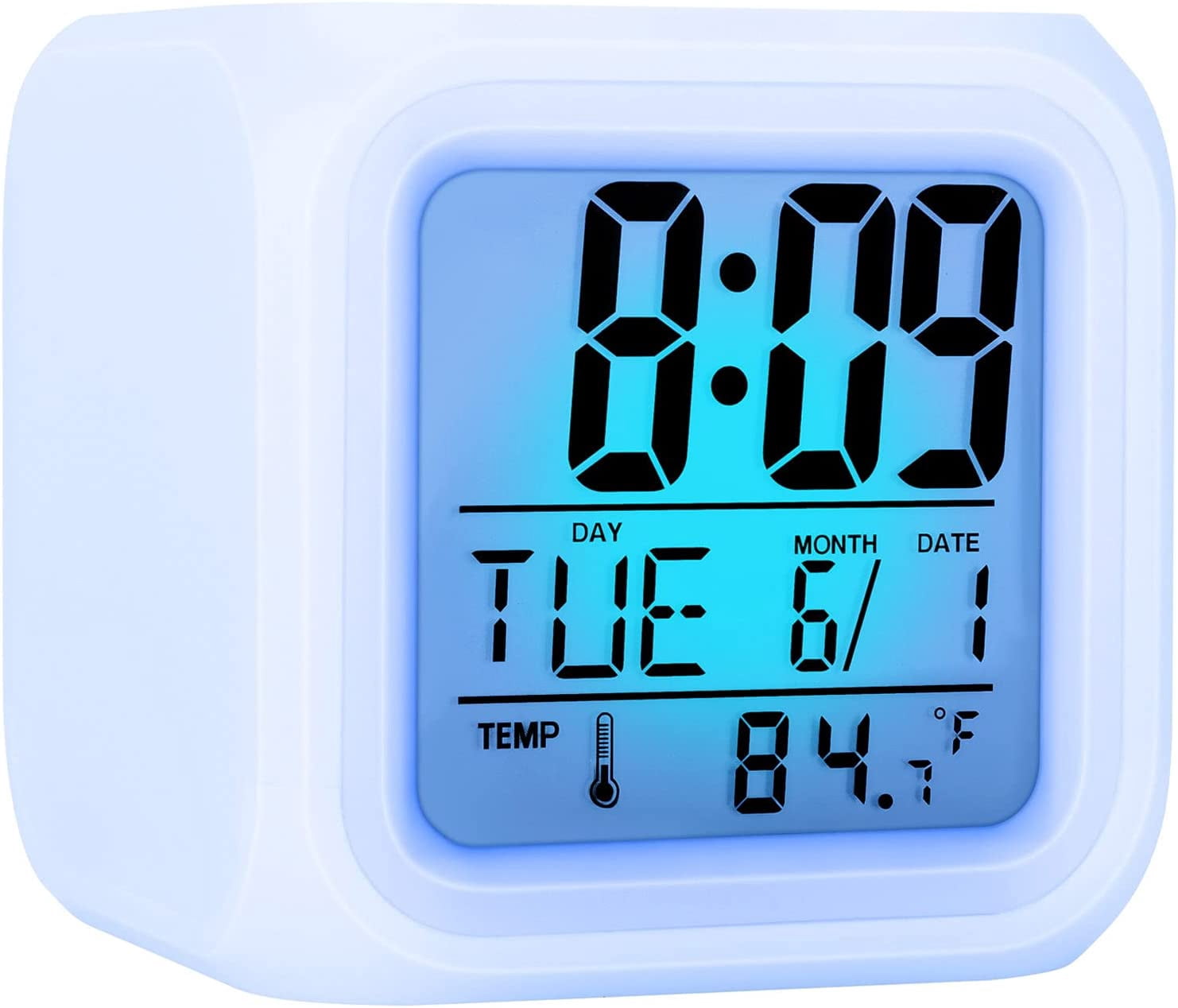 Alarm Clock with 7 Color Changing Night Light, Digital Kid Alarm Clocks ...