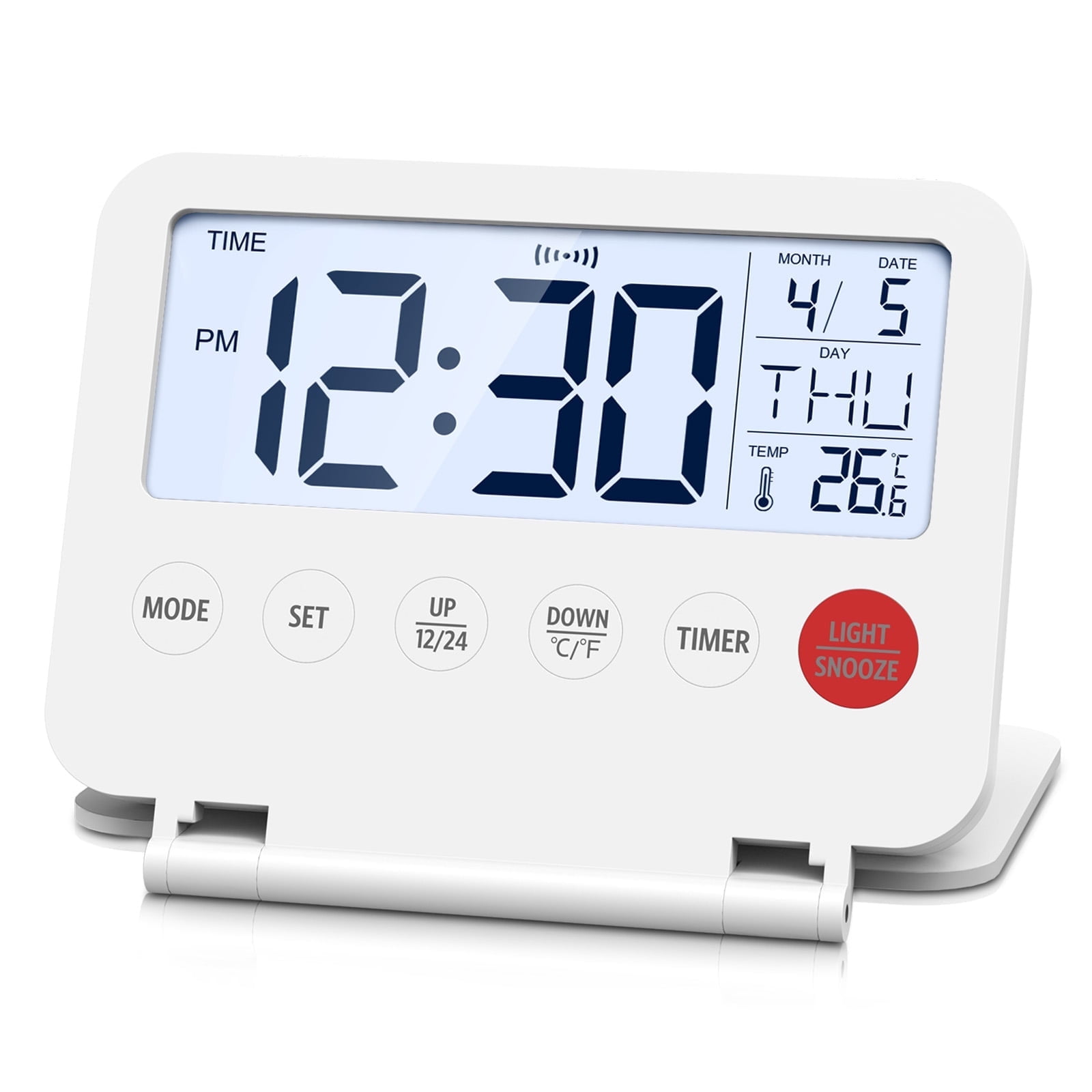 Alarm Clock, AMIR Digital Alarm Clock for Travel Calendar Temperature ...