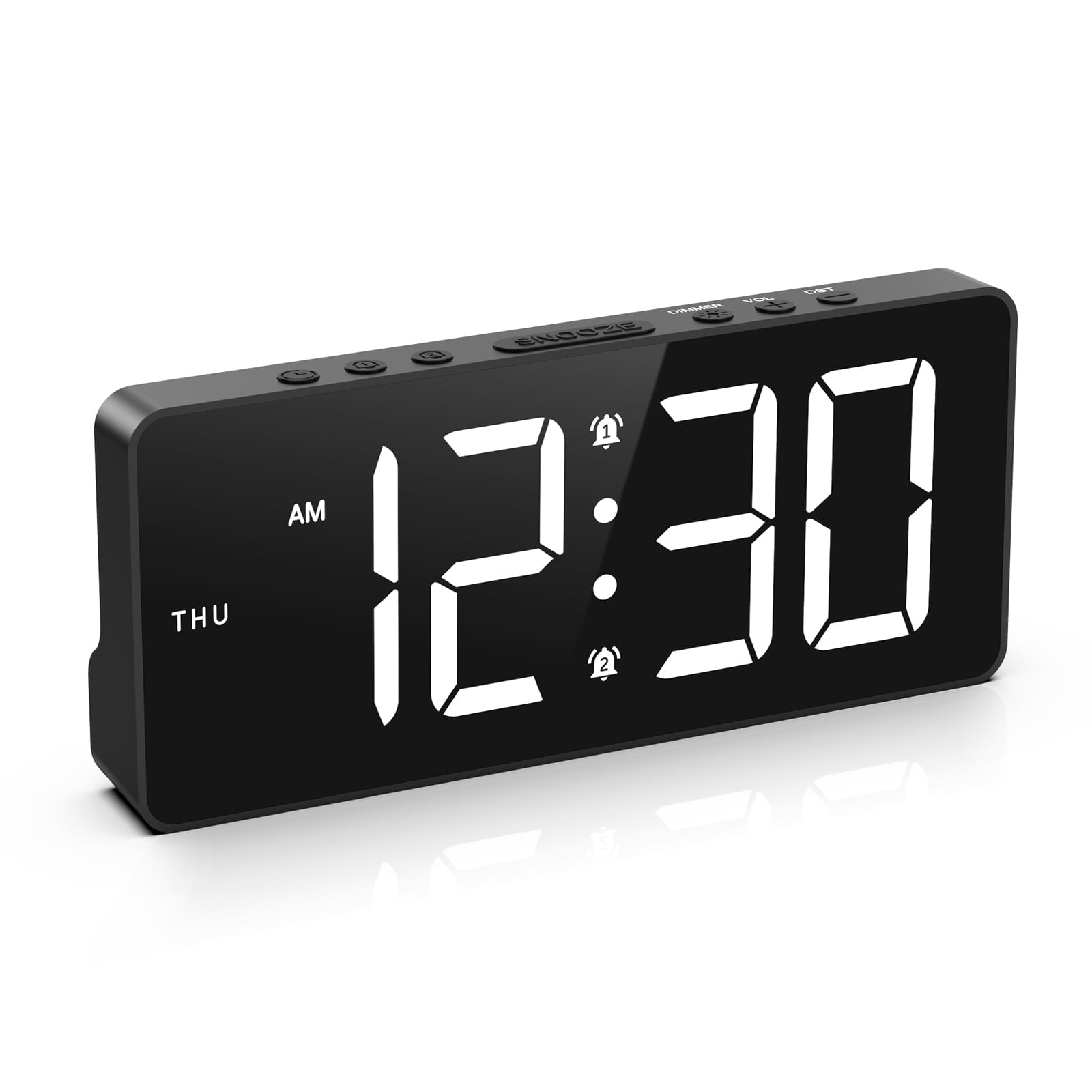 Alarm Clock, AMIR LED Alarm Clock Brightness Volume Adjustable DST ...