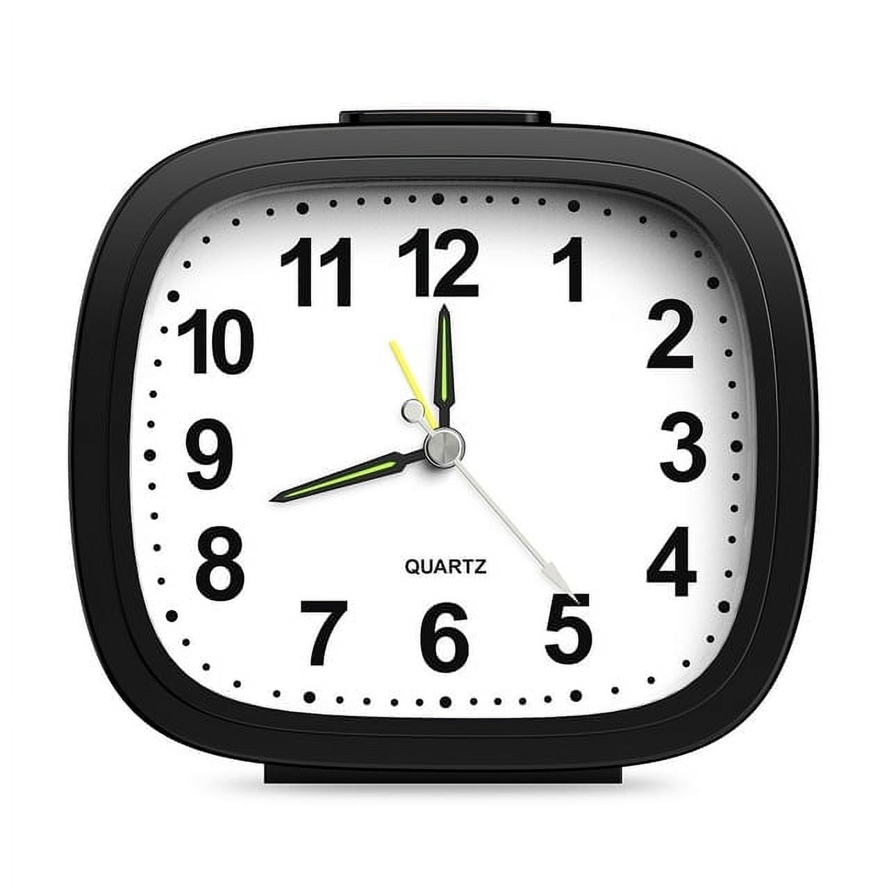 AMIR Silent Alarm Clock, Glow in the Dark Clock with Snooze, Nightlight ...