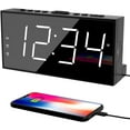 Alarm Clock for Bedroom, 2 Alarms Loud LED Big Display Plug in Simple ...