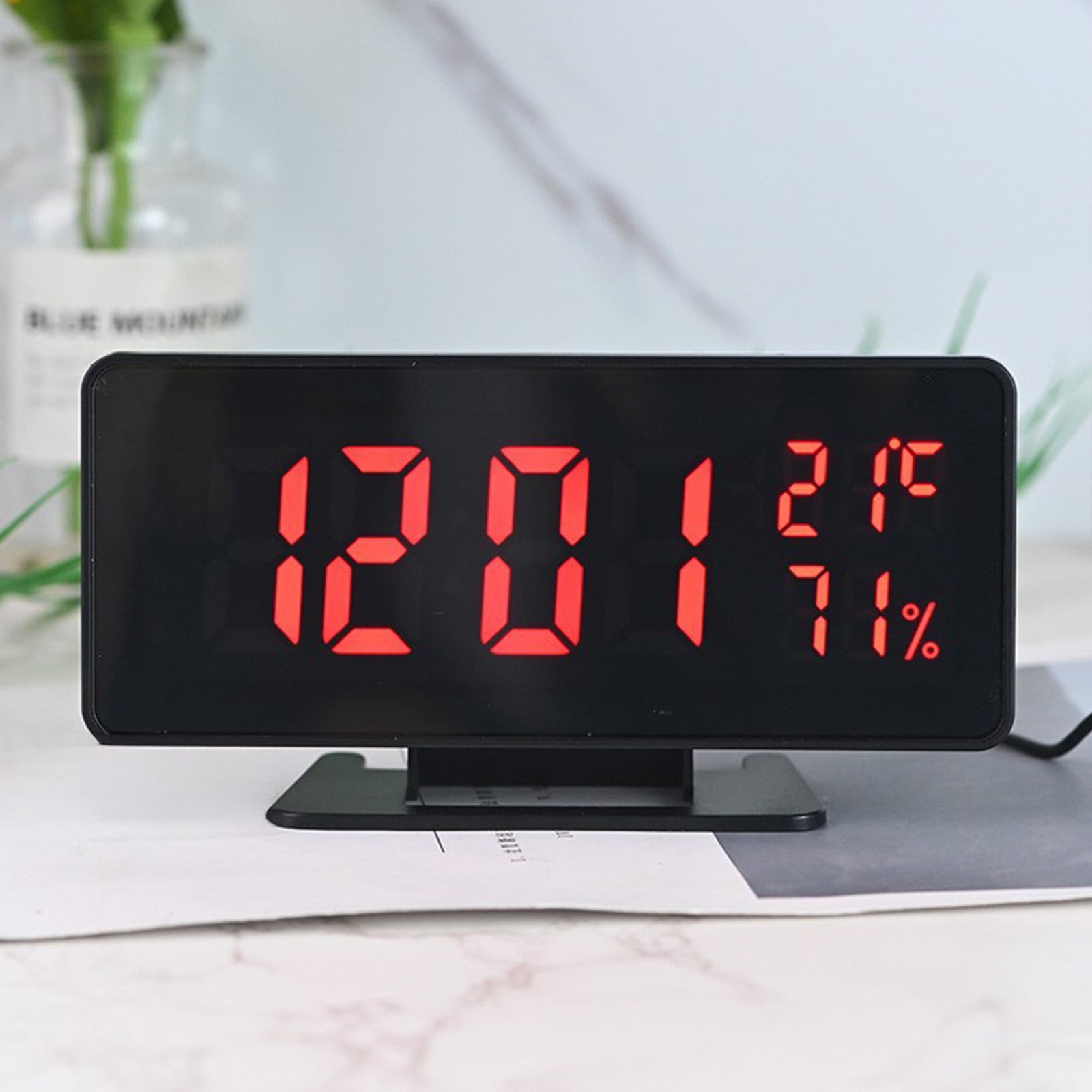 Alarm Clock for Bedroom, InsCrazy Digital Clock LED Display Electronic Clock Stereo Digital ...