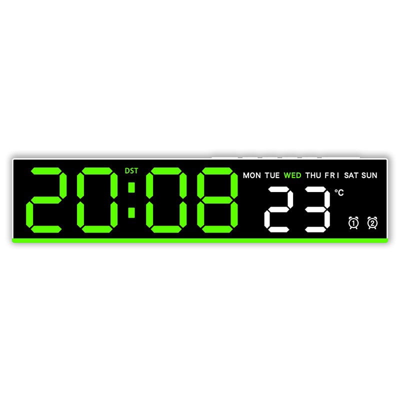 Alarm Clock for Bedrooms Digital Clock Large LED Display Wall Clock ...