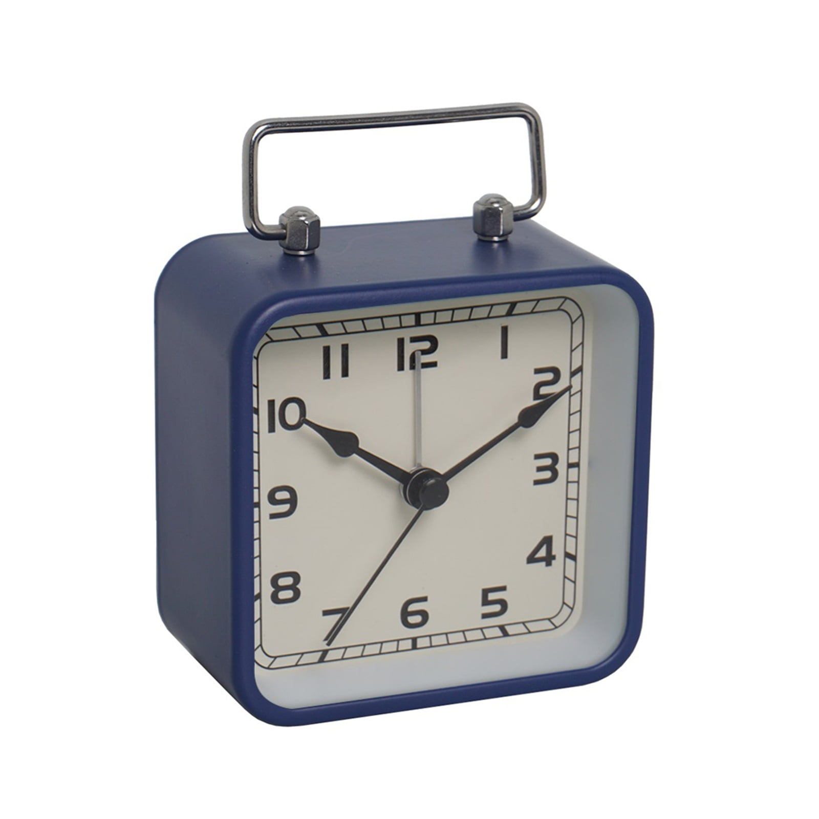 Alarm Clock Bedside Metal Square Small Alarm Clock Desktop Silent Clock ...