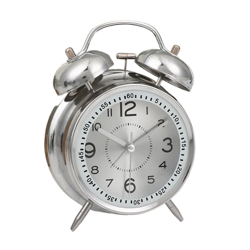 Alarm Clock Bedside Night Light Twin Bell Alarm Clocks Metal Frame ...