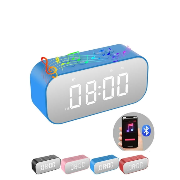 Square LED Alarm Clock with Smart Light Feature, Soft LCD Display for ...