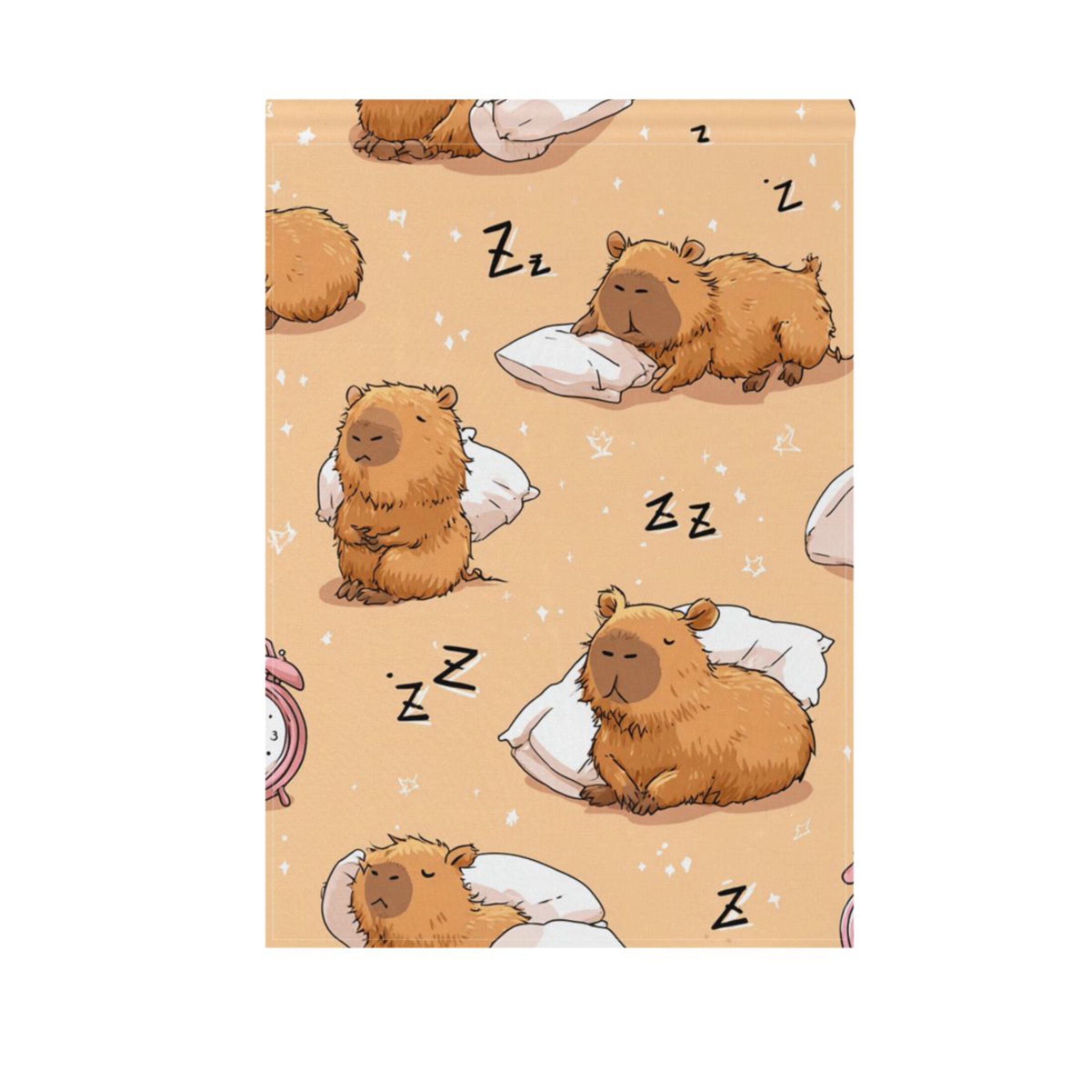 Alarm Clock Capybara Garden Flag Double Sided 12 x 18/28 x 40 Inch Yard ...