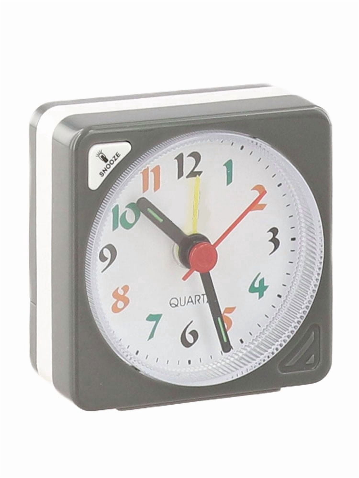 Alarm Clock Clock Travel Alarm Clock Yellow Plastic Red Shelf Silent ...