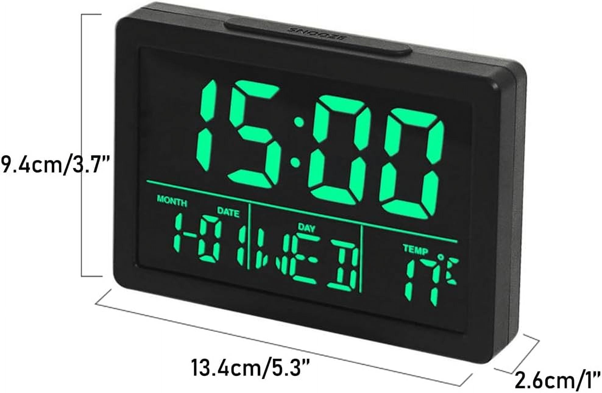 Alarm Clock, Digital Alarm Clock with Clear LCD Screen Time Date Week ...