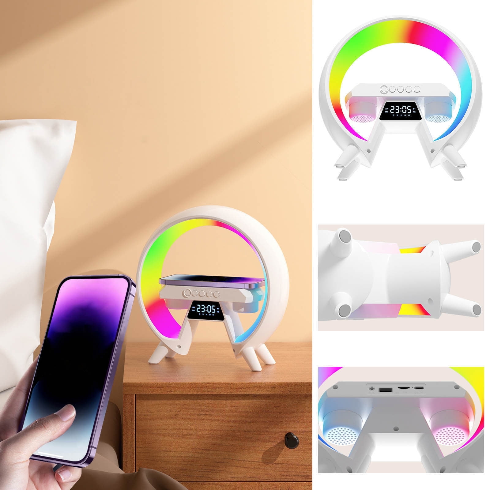 Alarm Clock Digital Alarm Clock with USB Charging, Wireless Charger ...