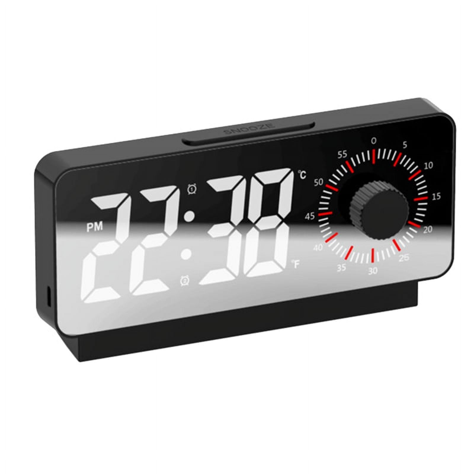 Alarm Clock Digital Electronic Alarm Clocks Visual Mirror Temperature ...
