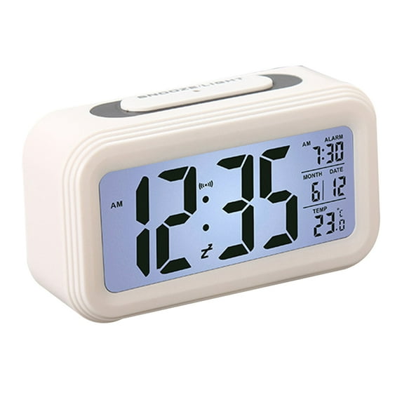 Alarm Clock, Electronic Digital Morning Clock with Large LCD, Backlight ...