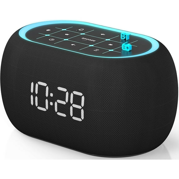 Alarm Clock FM Radio with Bluetooth Speaker, Hi-Fi Stereo Sound, 7 ...
