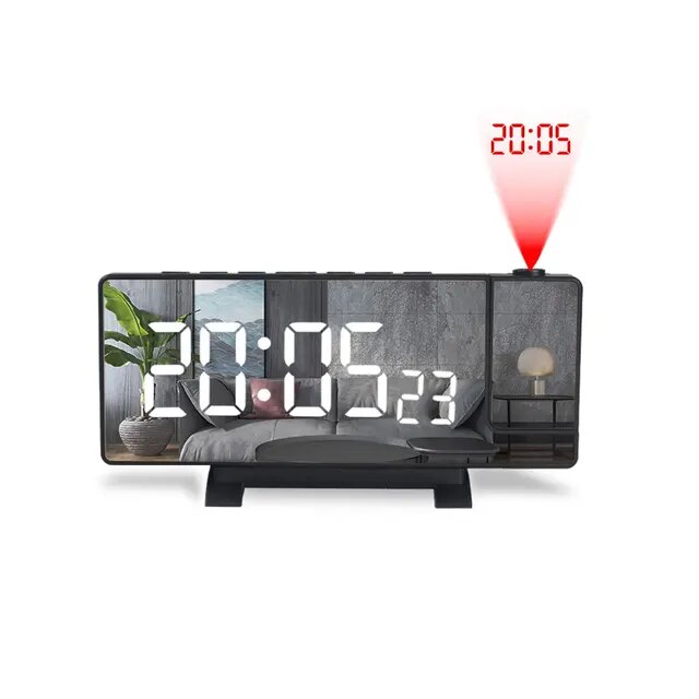 Alarm Clock LED Digital Clock for Bedroom Bedside Table Clock FM Radio ...