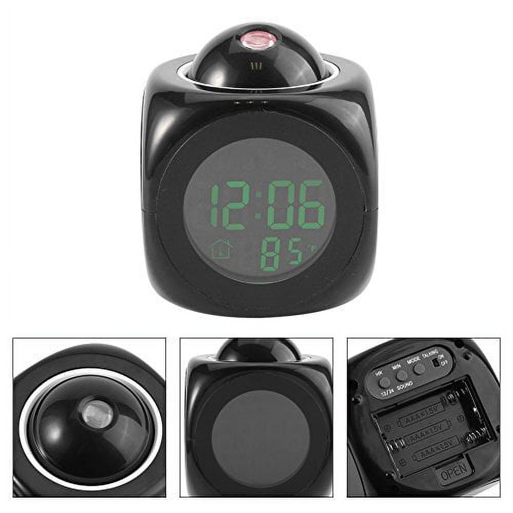 Alarm Clock LED Wall/Ceiling Projection LCD Digital Voice Talking ...