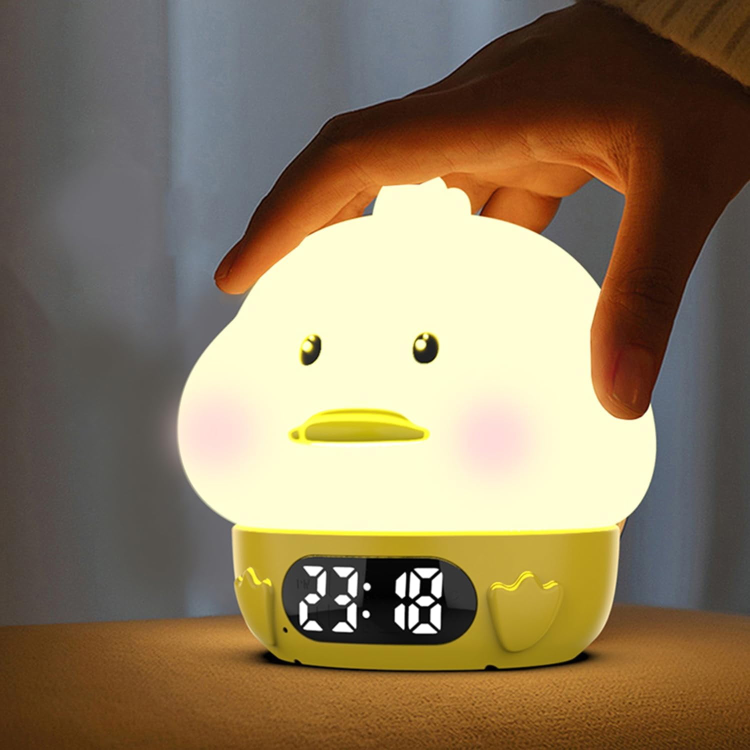 Alarm Clock Lights for Kids-Duck Night Lights,Temperature Display,RGB ...