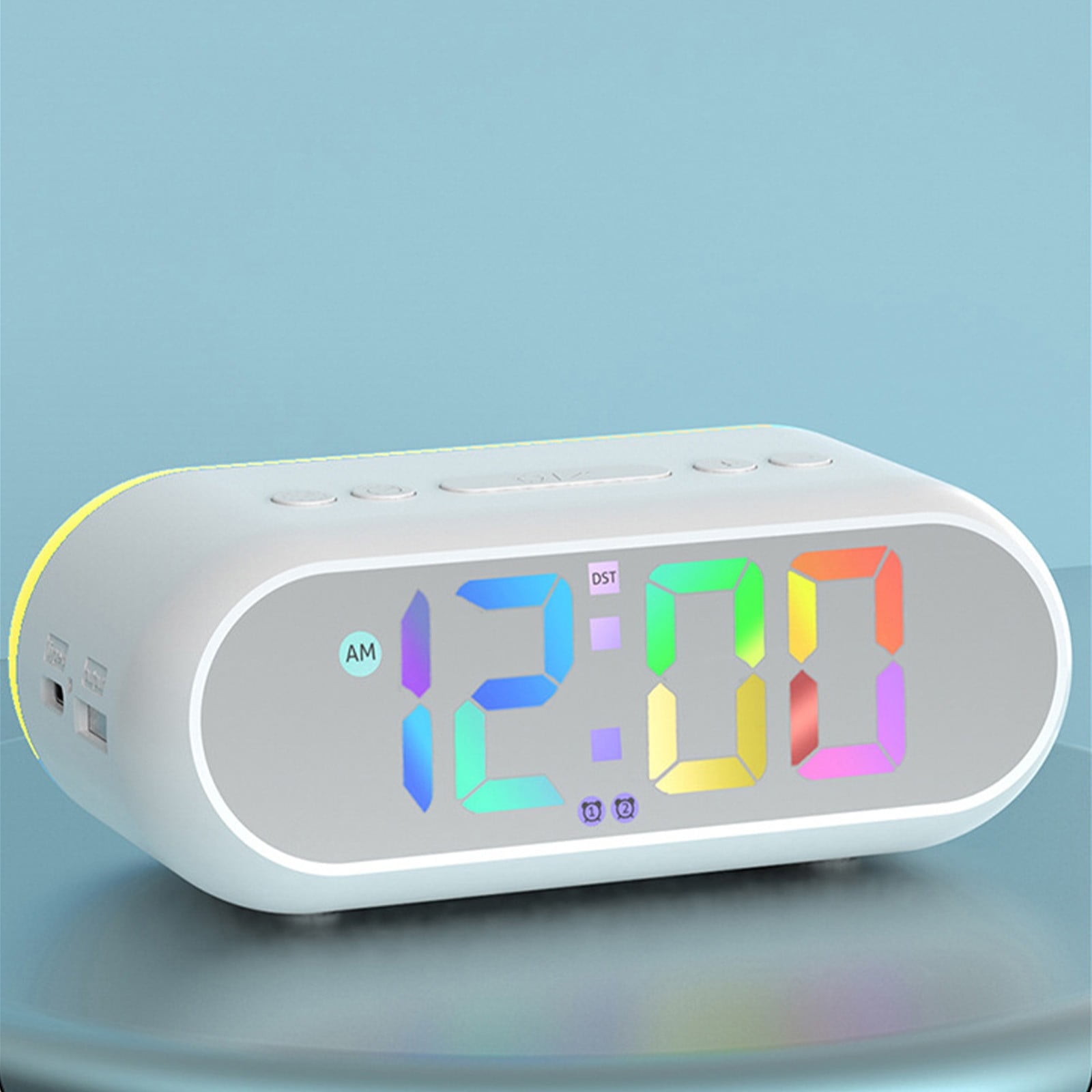 Alarm Clock Multi-functional Rechargeable Clock RGB Luminous Smart Clock Sound Control Sensor ...